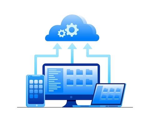 Premium Vector Cloud Filing System Flat Vector Illustration Banner