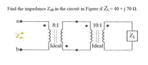 SOLVED Find The Impedance Zab In The Circuit In Figure If ZL 40 J