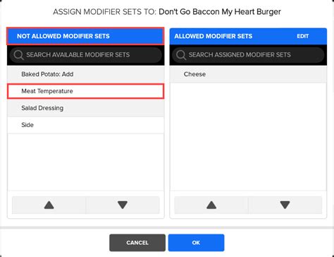 Connect A Modifier Set To Items On SkyTab POS Shift4 Knowledge