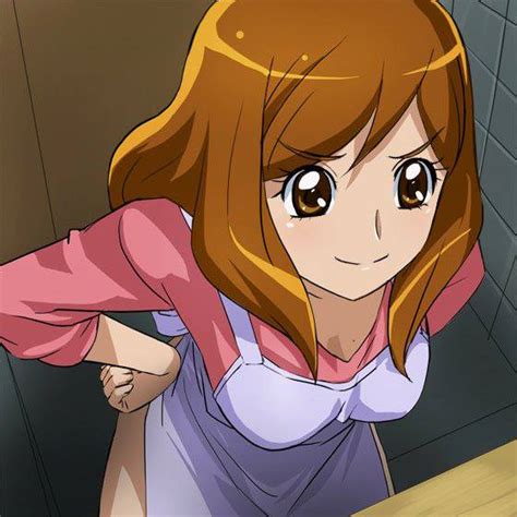Xbooru 1girl Apron Brown Eyes Brown Hair Haruyama Haruyama Kazunori