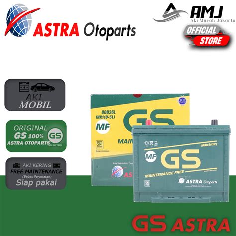 Jual Aki Mobil Mitsubishi Triton GS MF ASTRA 80D26L Aki Kering 12V