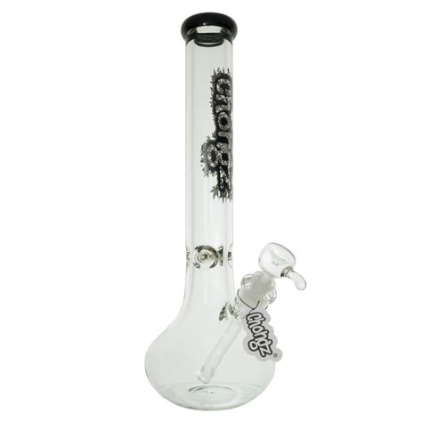 Chongz 40cm 9mm Plug Beaker Glass Bong Black Accents Chongz