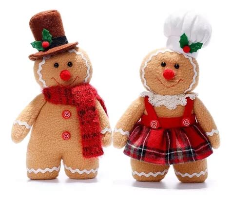 1 Par Muñecos Jengibre Peluche Navideños Niños Y Niñas MercadoLibre