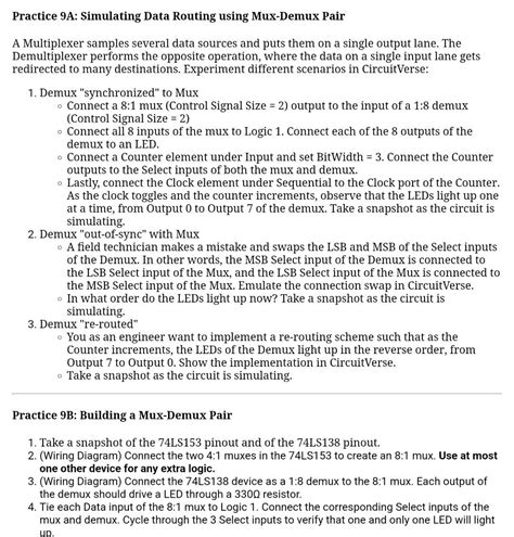 Solved Practice 9A Simulating Data Routing Using Mux Demux Chegg Com
