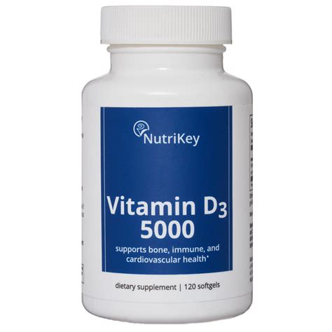 Vitamin D3 5000, 60 Softgels | NutriKey