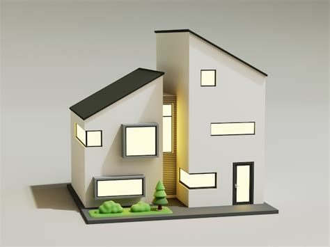 하우스 3d 렌더링 디자인 무료 사진