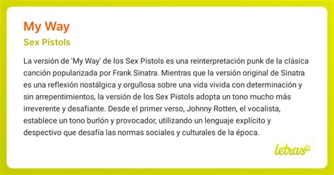 Significado De La Canción My Way Sex Pistols Letras Com