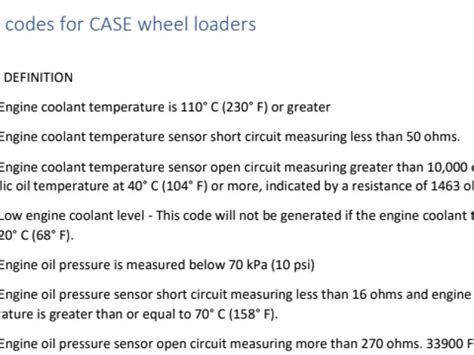 Case IH Fault Codes Wheel Loaders Manual
