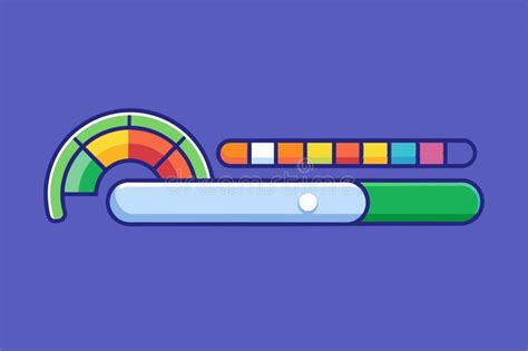 Illustration Of A Semi Flat Progress Indicator Featuring A Gauge And