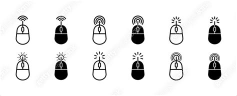 Mouse Click Cursor Icon Set Computer Mouse Cursor Pointer Symbol Icons