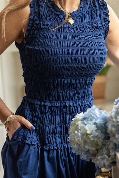 Simone Dress In Navy Ivy City Co