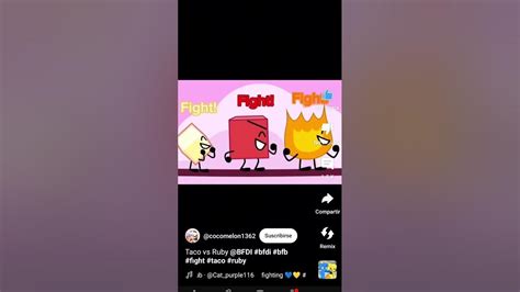 Taco Vs Ruby Bfdl Bfdi Bfb Flght Taco Ruby Youtube
