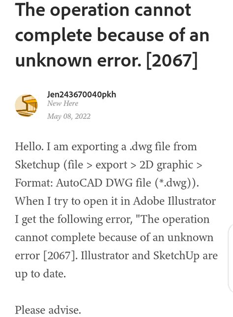 Users Seeing Adobe Illustrator Error Code 2067 When Opening Dwg Or Dxf Files Insider Paper