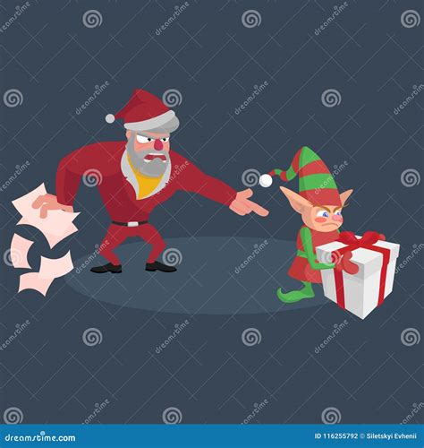 Muscular Santa Claus Show His Bicep Arm Vector Illustration