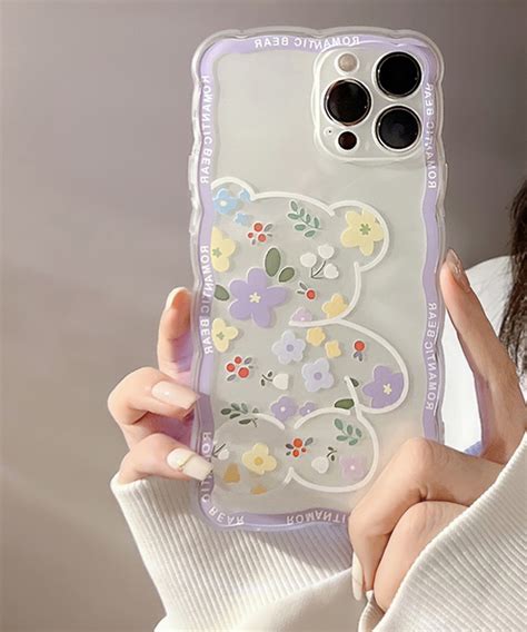 15입고💕당일출고 라벤더 곰돌이 퍼플 아이폰케이스 범퍼 물결 테두리 카메라 보호 아이폰xs 아이폰 11 12 13 15 프로 아이폰14 플러스 에이블리