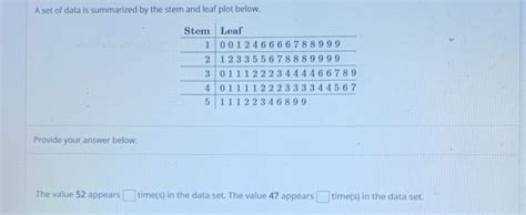 Answered A Set Of Data Is Summarized By The Stem Bartleby