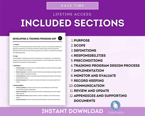 Developing Training Program SOP Template Training Program Creation Template SOP For Training