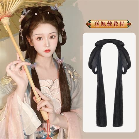古装汉服假发儿童女一体式发包发箍头饰发排发饰明制古风仙女发髻 阿里巴巴