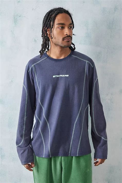 Iets Frans Black Contrast Stitch Long Sleeve T Shirt Urban