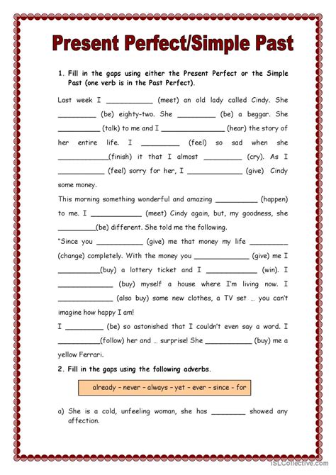 Present Perfect Vs Past Simple Exercises