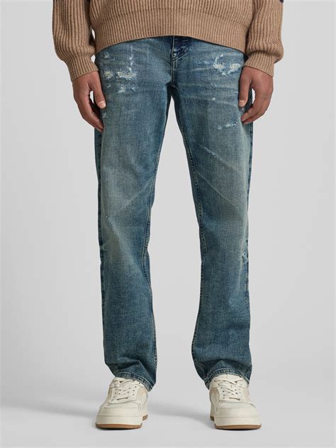 Boss Orange Tapered Fit Jeans Van Katoenmix Model Troy In Rookblauw