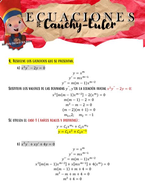 Ecuaciones De Cauchy Euler Anaruthcruzaleyhdez Pdf