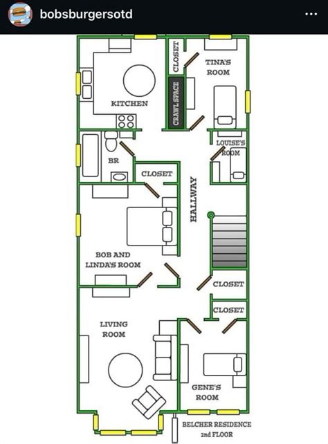 Bobs Burgers Home Floor Plan House Floor Plans House Layouts