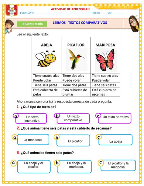 D1 Ficha Leemos Textos Comparativos TEXTO A Un Texto Instructivo B