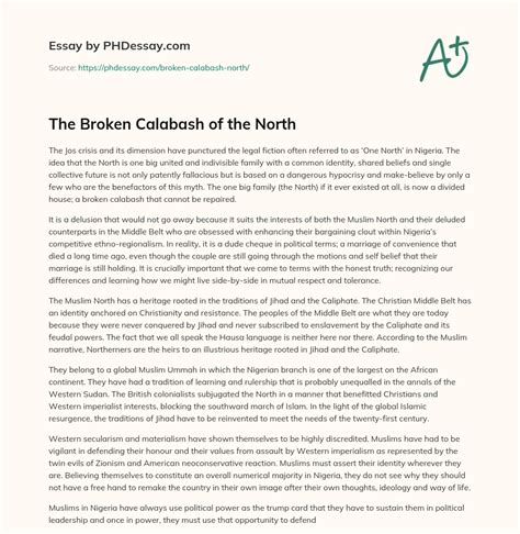 The Broken Calabash Of The North Analysis Example