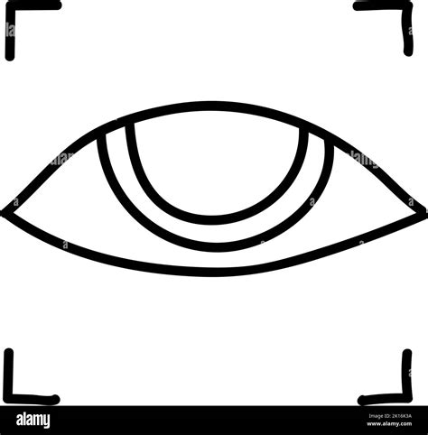 Face Recognition Eye Scanner Icon Hand Drawn Vector Illustration