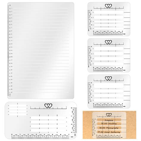 Buy 5 Pack Lettering Guide Stencil Set Straight Line Stencil For