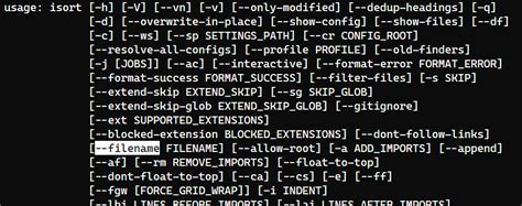 Error Isort Got An Unexpected Arguments ` Filename` · Issue 169 · Microsoftvscode Isort