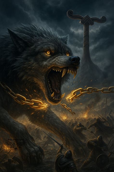 Fenrir Norse Mythology Wolf Fenrir Art By Hbart Ragnarok Tarot Amour Âme Soeurs