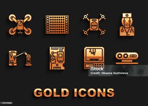 설정 전자 컴퓨터 구성 요소 마더 보드 디지털 칩 3d 프린터 산업 기계 로봇 로봇 팔 손 액션 카메라와 무인 항공기 비행 인쇄