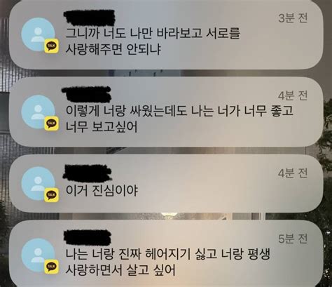 [잡담] 남친이랑 싸웠을때 온 카톡 너무 감동임 인스티즈 Instiz 이성 사랑방 카테고리