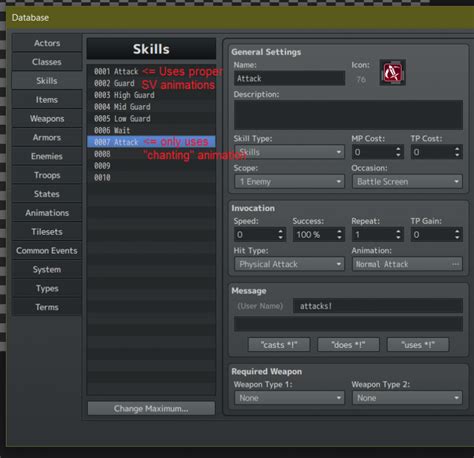 Attack Skills That Arent The Default Basic Attack Skill Arent Using Non Magic Sv Animations