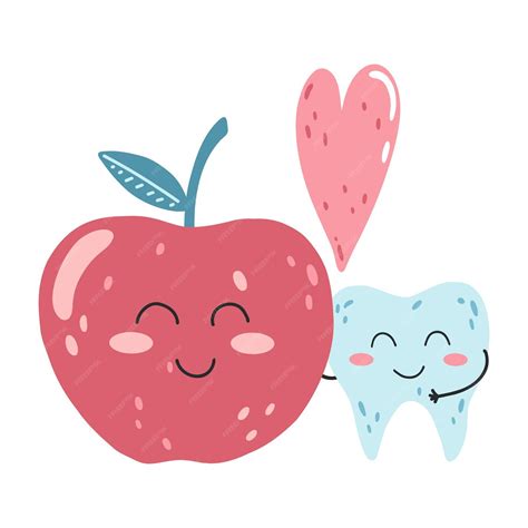 Premium Vector Hand Drawn Cute Happy Kawaii Tooth Character With