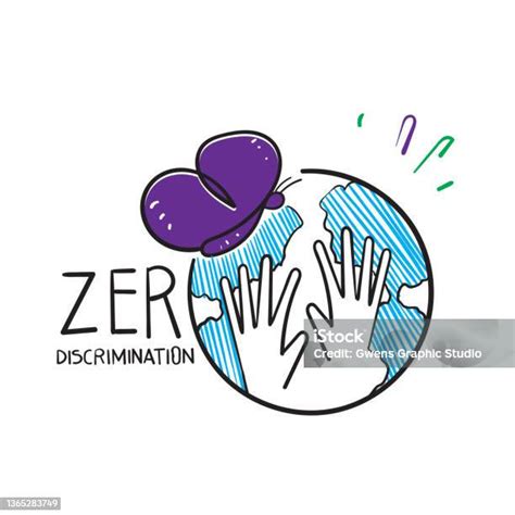 손으로 그린 낙서 제로 차별의 날 기호 일러스트 벡터 격리 0에 대한 스톡 벡터 아트 및 기타 이미지 0 3월