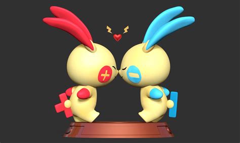 3d File Plusle And Minun Pokemon Fanart 🐉・3d Printing Model To