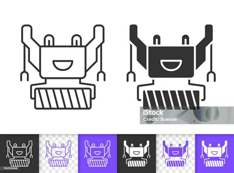 Humanoid Ikon Vektor Garis Hitam Sederhana Ilustrasi Stok Unduh