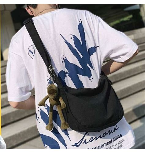 심플 캔버스 호보 크로스백 남녀공용 데일리 스쿨백 학생가방 귀여운가방 캐쥬얼 에코백 가벼운가방 숄더백 티몬