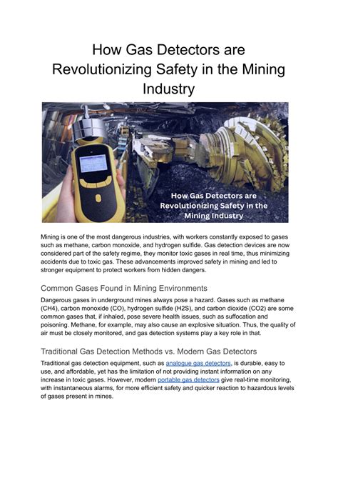 PPT How Gas Detectors Are Revolutionizing Safety In The Mining Industry PowerPoint