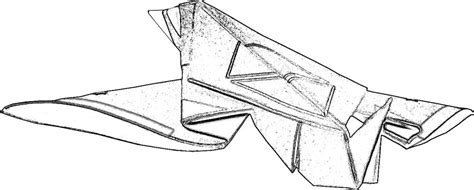 Colouring Picture Origami Interceptor Plane