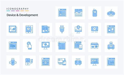 25 Device And Development Blue Icon Pack Stock Vector Illustration Of