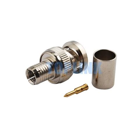 50x Bnc Crimp Male Plug Straight Connector Nickelplated For Cable Rg5 Rg6 Lmr300 Ebay Australia
