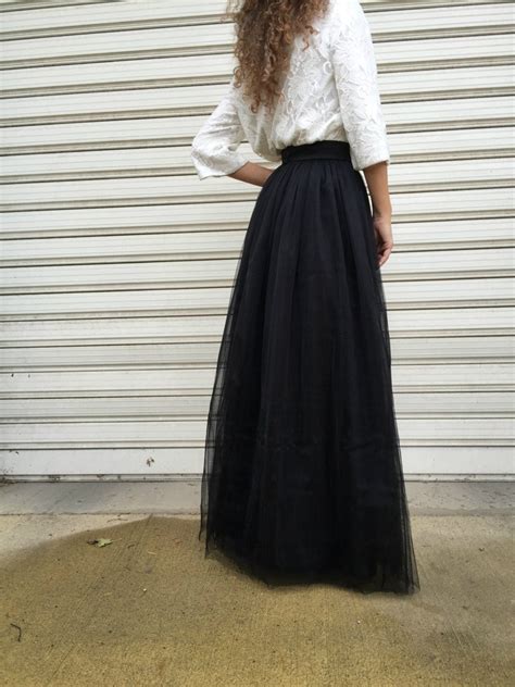 Black Long Tulle Skirt Women Tutu Skirt Princess Skirt