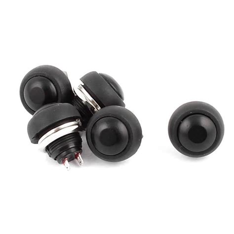 BOUTON POUSSOIR POUR OUVERTURE sourcingmap 5pcs bouton Noir 12mm à
