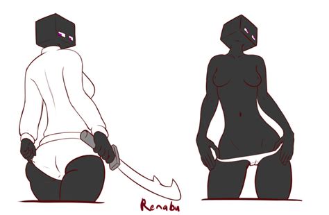 Rule 34 Ass Clothing Enderman Enderwoman Female Melee Weapon Minecraft Panties Renabu Sword
