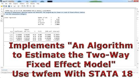 Implements An Algorithm To Estimate The Two Way Fixed Effect Model