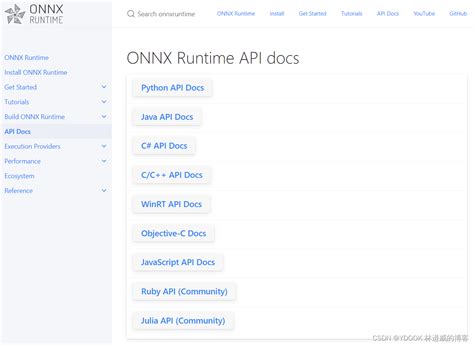 Ydook：onnx Onnxruntime Apis 接口文档网址 Csdn博客